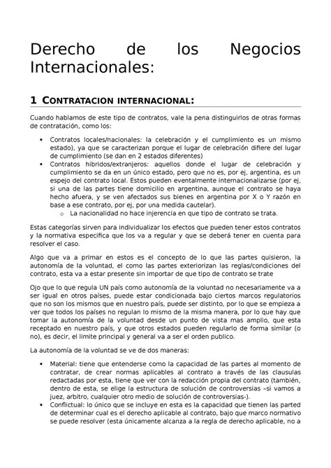 Derecho De Los Negocios Internacionales Derecho De Los Negocios