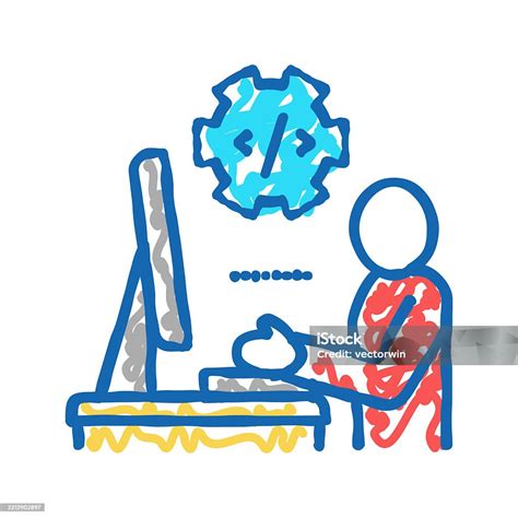 Programmer Coding And Development Icon Doodle Illustration Stock
