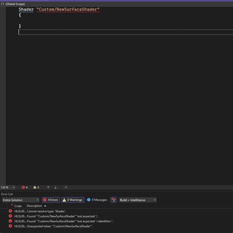 Cant Program Shaders Just Getting These Errors Even In An Empty Shader