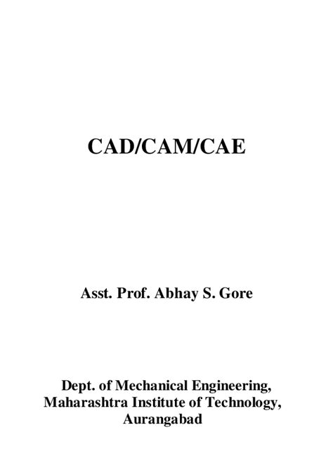 Pdf Cad Cam Cae Notes