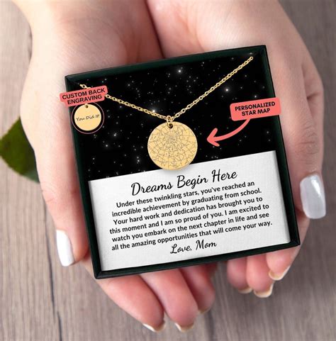 Personalized Graduation Necklace T For Daughter Star Map Necklace