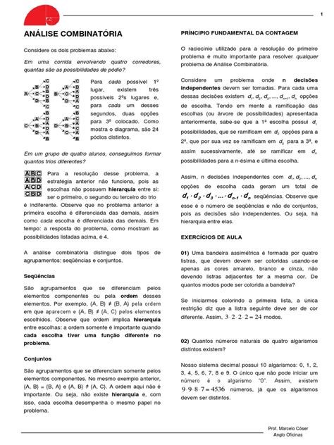 Exercícios Resolvidos Análise Combinatória Pdf Pdf Combinatória