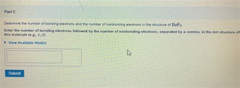 Solved Parta Determine The Number Of Bonding Electrons And