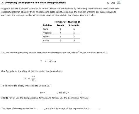 solved 3 computing the regression line and making