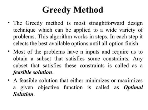 Greedy Method By Dr B J Mohite
