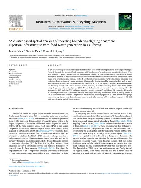 Pdf “a Cluster Based Spatial Analysis Of Recycling Boundaries Aligning Anaerobic Digestion