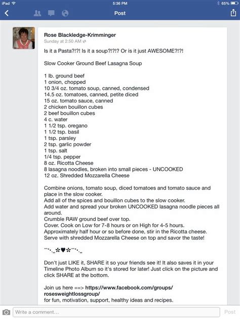 Slow Cooker Ground Beef Lasagna Soup Lasagna Soup Beef Lasagna