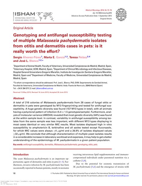 Pdf Genotyping And Antifungal Susceptibility Testing Of Multiple