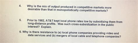 Solved Why Is The Mix Of Output Produced In Competitive Chegg Com