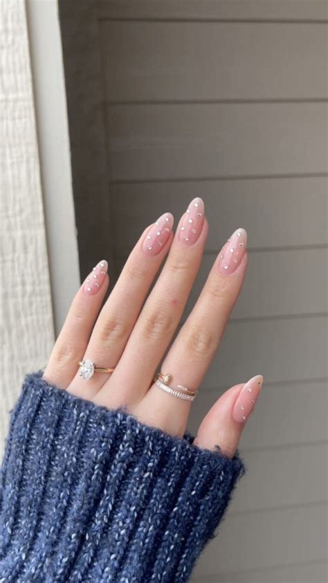 40 Cute Nail Art Designs To Wear In Spring Nude Nails With Silver