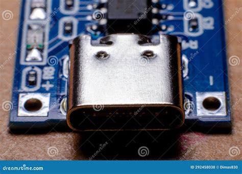Usb Type C Connector Close Up On The Board Stock Photo Image Of Transfer Type