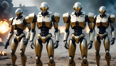 Ai Robot As Army Premium Ai Generated Image