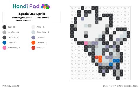 Togetic Box Sprite Fuse Bead Pattern Kandi Pad Kandi Patterns Fuse