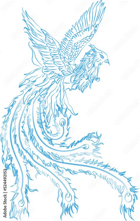 Line Art Of A Pheonix Feathery Bird Ibong Adarna Stock Vector Adobe