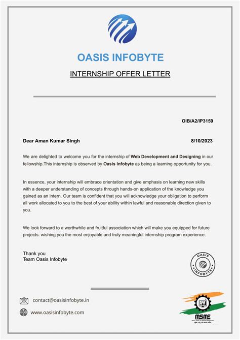Aman Singh On Linkedin Oasisinfobyte Oasis Webdevelopment