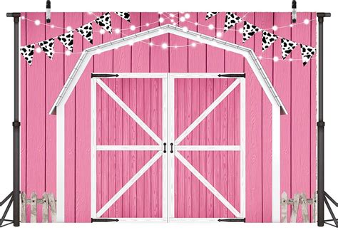 Amazon LTDKAEN Pink Barn Door Backdrop Wooden Barn Door Farmhouse