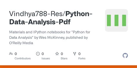Activity · Vindhya788 Res Python Data Analysis Pdf · Github