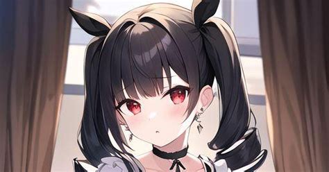Aiイラスト 黒髪ツインテール、その2 シールのイラスト Pixiv
