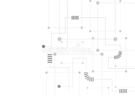 Grey Abstract Tech Circuit Board Drawing Stock Vector Illustration Of Drawing Contrast 116770310
