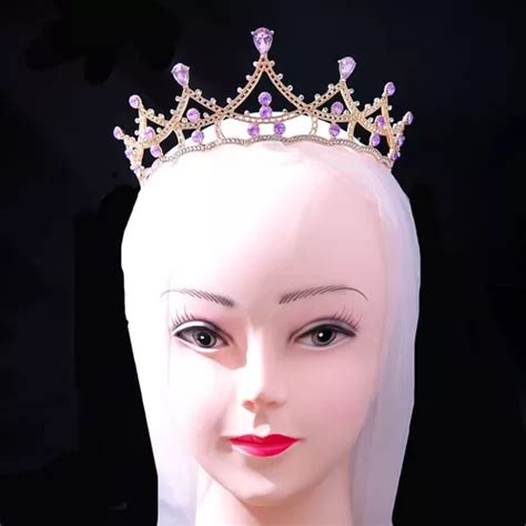 Corona Princess Dorada Lila Para Xv Años Novia Disfraz en venta en