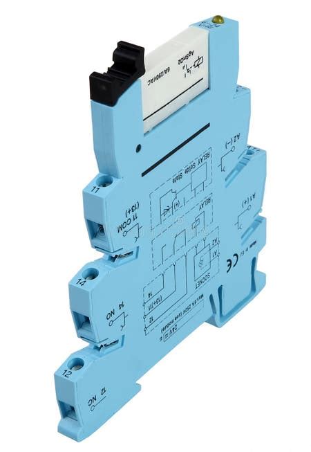 Relay Electrical Device Electrical Appliance Switch Blue Vertical Isolated Image On A White