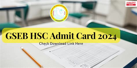 Gseb Hsc Admit Card 2024 Check Release Date Pdf Download Link