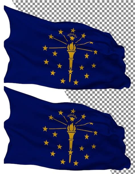 Premium PSD State Of Indiana Flag Waves Isolated In Plain Bump