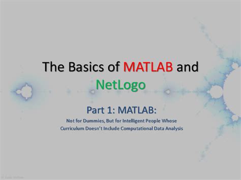 Ppt The Basics Of Matlab And Netlogo