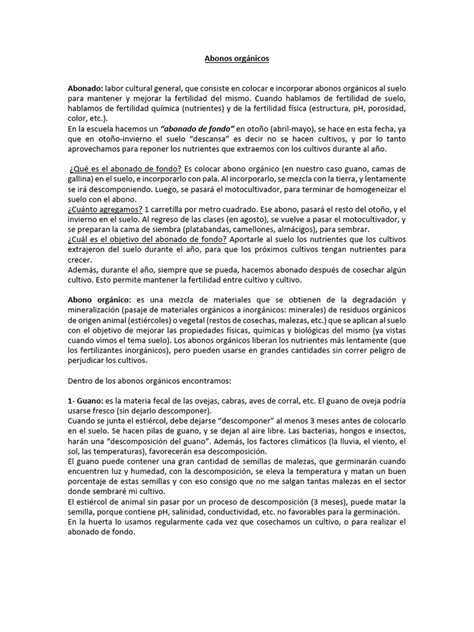 Abonos Organicos Pdf Compost Suelo