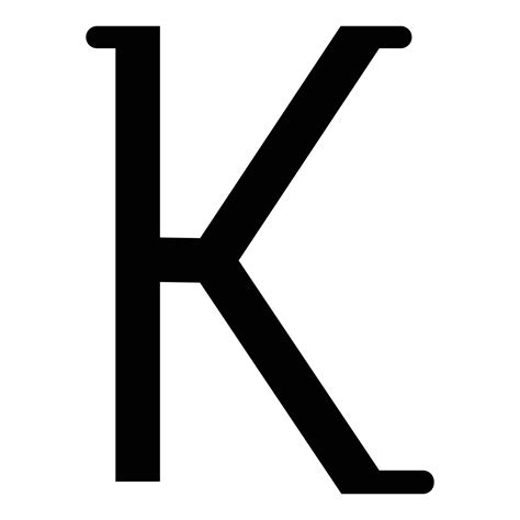 Kappa Greek Symbol Small Letter Lowercase Font Icon Black Color Vector