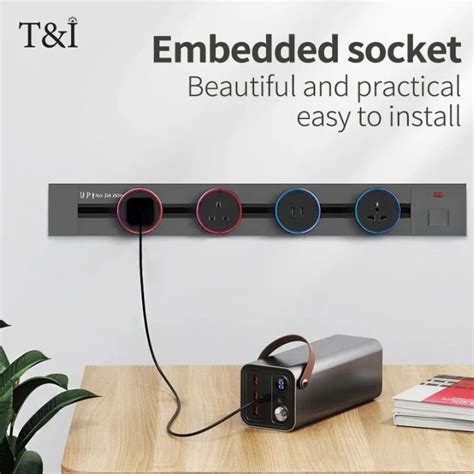 Embedded Movable Slide Rail Socket Track Insertion Kitchen Dedicated