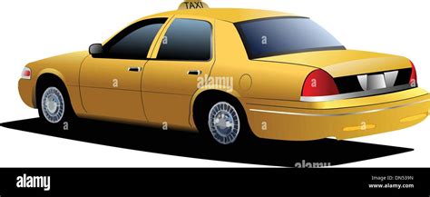 New York Yellow Taxi Cab Vector Illustration Stock Vector Image And Art