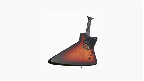 Explorer Electric Guitar 07 Dark Wood 3d Model By Gsommer