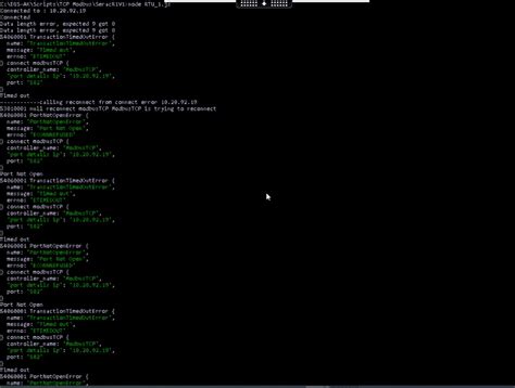 transactiontimedouterror and portnotopenerror while using