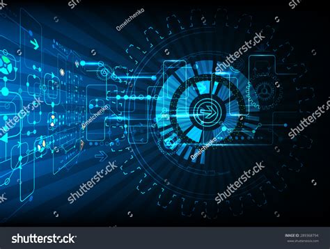 Blue Abstract Technological Background Various Technological Stock Vector Royalty Free