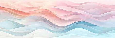 Soft Wave Patterns In Light Colors Creating A Calming And Cute Background Stock Illustration