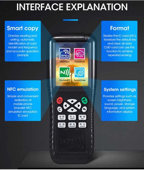 Rfid Reader Boland Writer 10 Frequencies Access Duplicator Nfc Copier