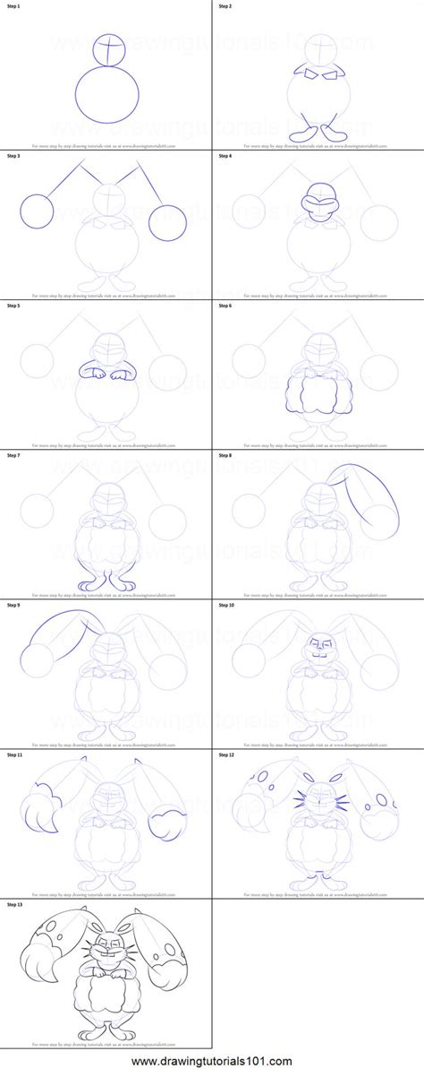 How To Draw Diggersby From Pokemon Printable Drawing Sheet By
