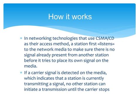 Carrier Sense Multiple Access With Collision Detection Csmacd Pptx Computer Networking