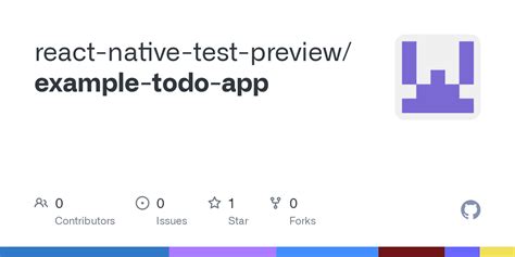 Github React Native Test Preview Example Todo App