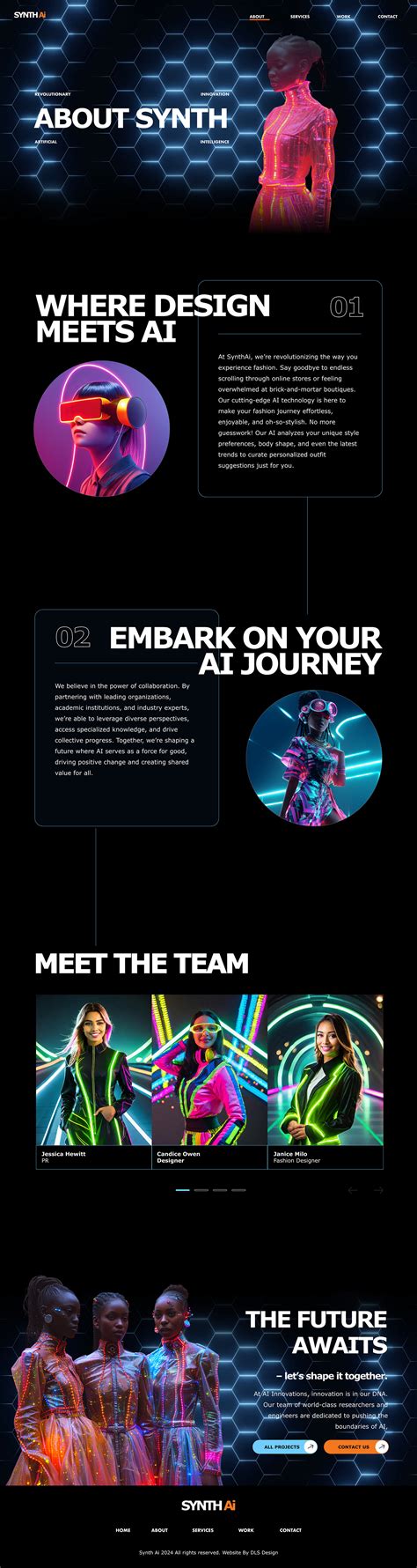synth ai web ui landing page design behance