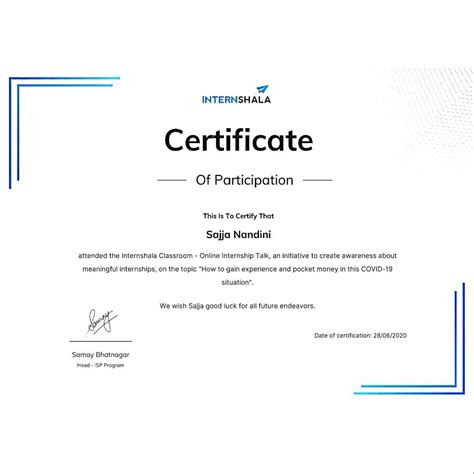 Nandini Sajja On Linkedin Learning Experience Internshala Internshalatrainings