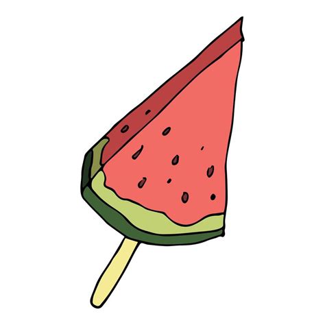 Cute Vector Watermelon Clipart Hand Drawn Watermelon Slice Icon Fruit