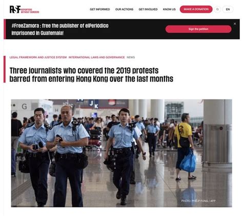 Three International Journalists Barred From Entering Hong Kong Hong