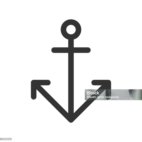 錨定向量圖示海軍海軍陸戰隊標誌航海和海事標誌標誌白色背景上隔離的剪影形狀向量圖形及更多下錨圖片 下錨 互聯網 保安 Istock