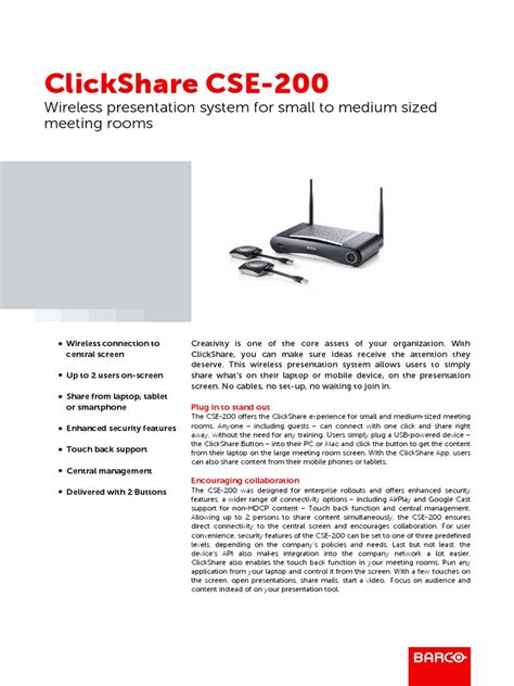 Clickshare Cse 200 Pdf Ios Android Operating System