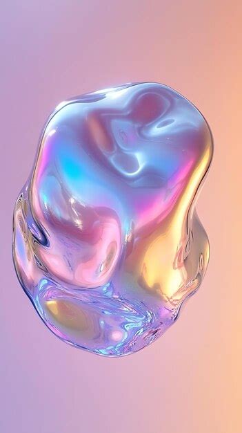 Floating Iridescent Blob Premium Ai Generated Image