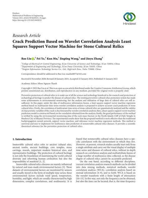 Pdf Crack Prediction Based On Wavelet Correlation Analysis Least Squares Support Vector