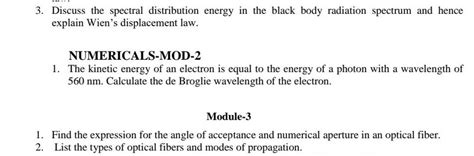 3 Discuss The Spectral Distribution Energy In The Black Body Radiation S