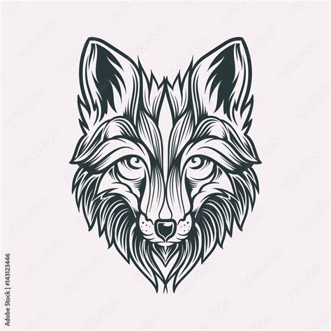 Grafika Wektorowa Stock Abstract Head Fox Hand Draw How To Draw